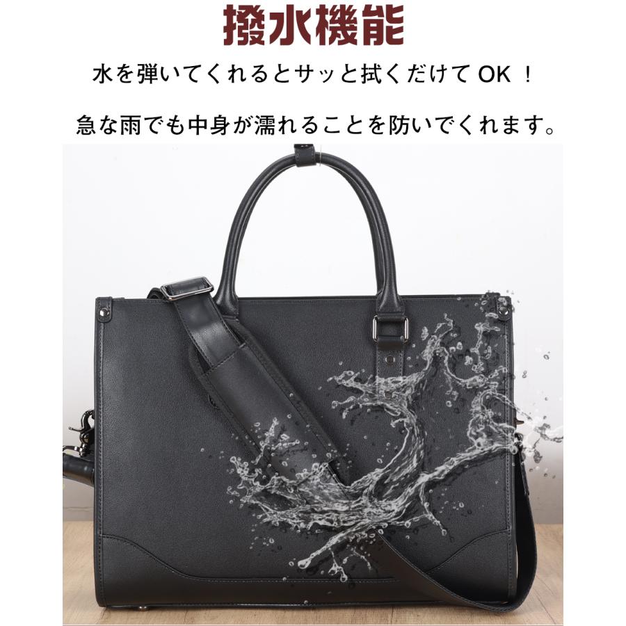 TIDING ビジネスバッグ メンズ 本革 ブリーフケース トートバッグ 2way 自立 出張 通勤 A4 撥水 16インチパソコン PC収納可 YKKファスナー 30代 40代 50代 ...