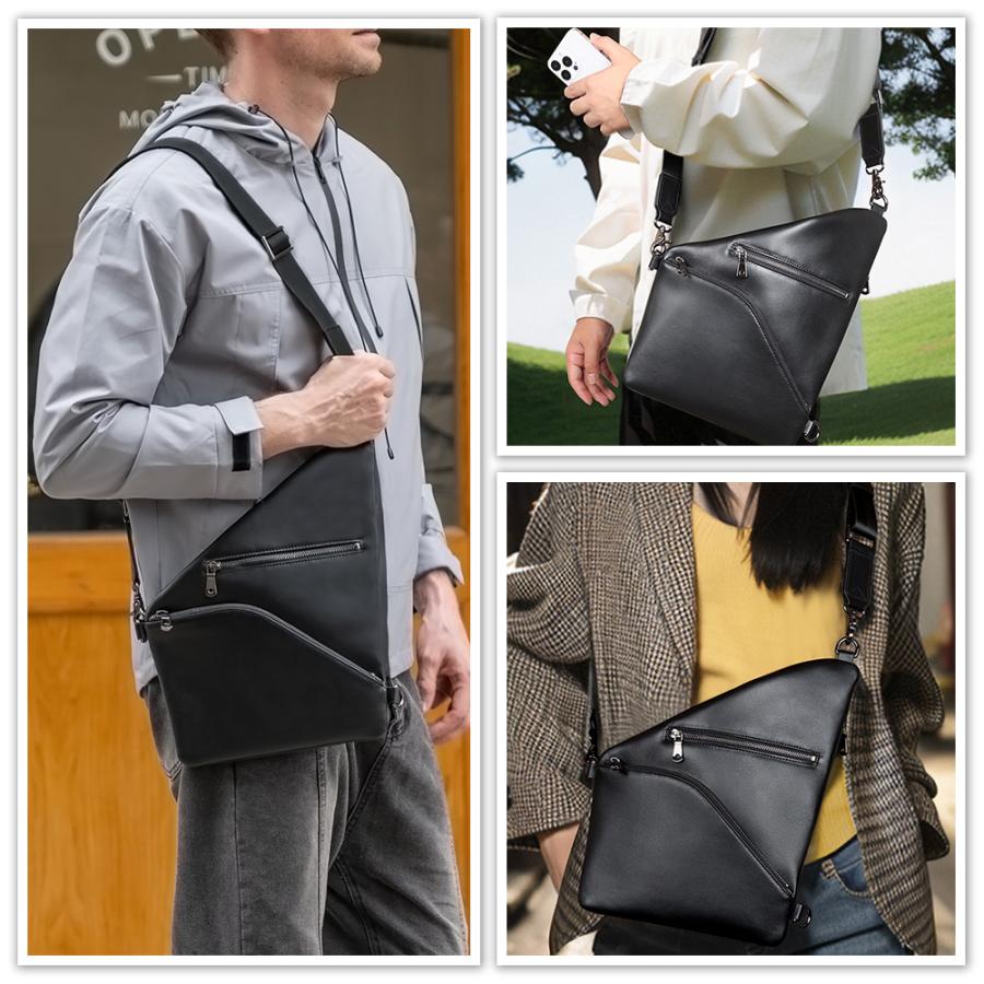TIDING 薄マチ ボディバッグ メンズ 本革 ワンショルダーバッグ 斜め掛け スリングバッグ 大容量 2WAY YKK 軽量 撥水 iPadmini 黒 : TIDING SHOP ...