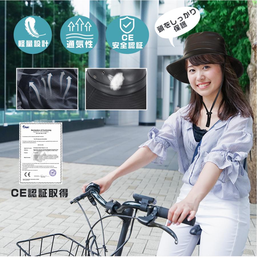 TIDING 男女兼用 本革 ハット型 自転車 ヘルメット CE EN812認証 軽量 衝撃保護 UVカット 撥水性 通気性 ナッパレザー ...