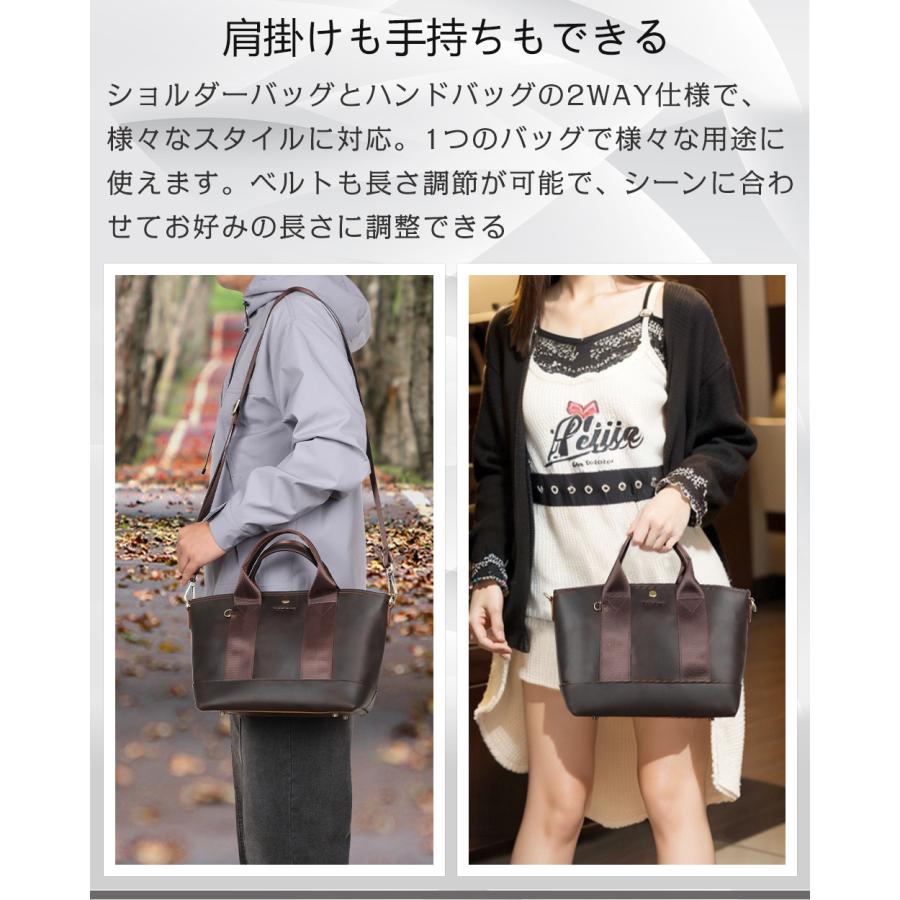 TIDING ショルダーバッグ メンズ 本革 ハンドバッグ 2way 斜め掛け 自立 バックインバック ビンテージ風 手提げかばん 厚手牛革 ブラウン : TIDING SHOP - 通販 ...