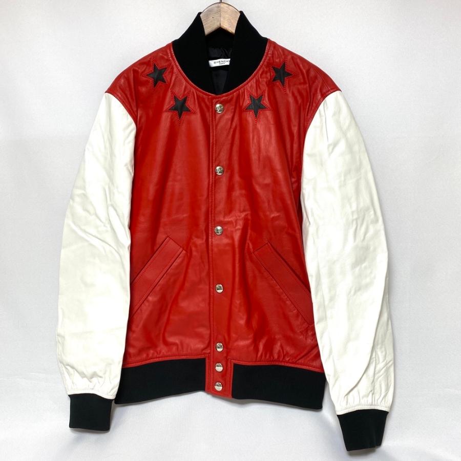 GIVENCHY ジバンシィ ブルゾン 48 ホワイト/レッド レザー 羊革 メンズ 星 スタジアムジャンパー ブランド アウター 古着 MU1005 : リサイクルショップティファナ ...