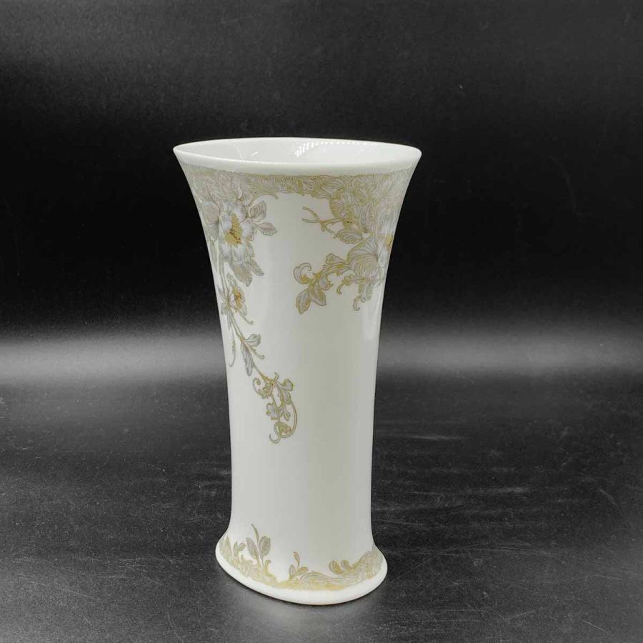 KAISER カイザー フラワーベース 花瓶 高さ18cm 良好 ホワイト 陶器 Adagio Designer:K Nossek 金彩花鳥柄 インテリア 西ドイツ : リサイクルショップ ...
