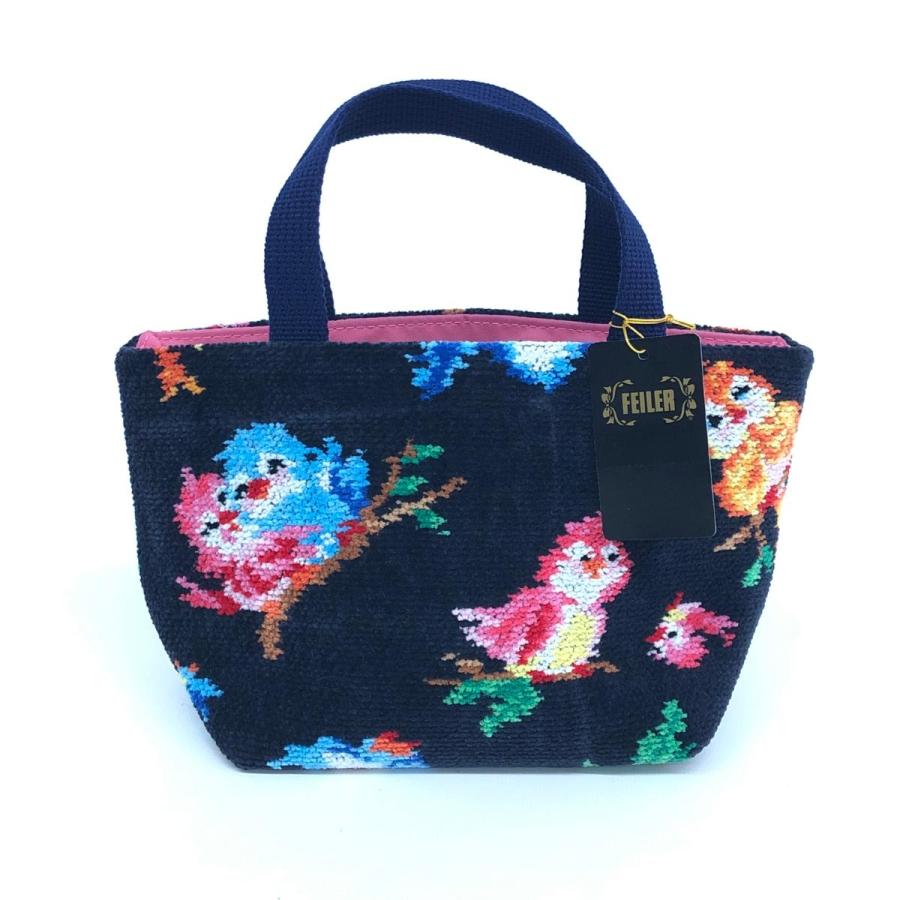 FEILER フェイラー ハンドバッグ 未使用品 ブラック シェニール織 小鳥柄 レディース bag 鞄 : リサイクルショップティファナ ...