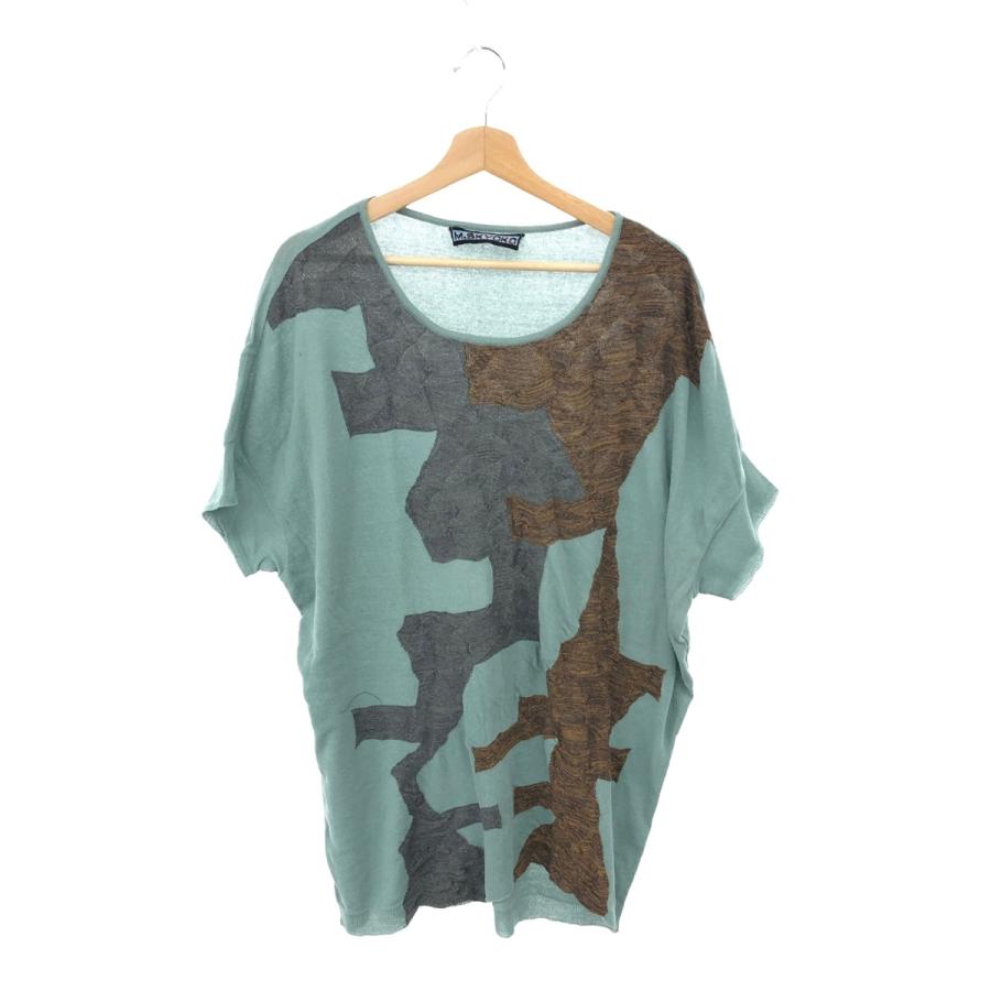 M.&KYOKO エムアンドキョウコ Sato-S2 半袖ニット サイズF グリーン レディース チュニック丈 裾変形 佐藤繊維 トップス : リサイクルショップティファナ - 通販 ...