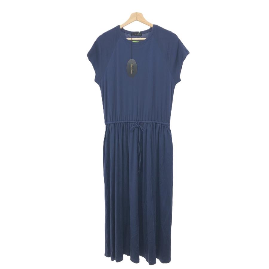 DAMA collection ダーマ・コレクション 半袖ワンピース 未使用品 大きいサイズLL ネイビー シルク×コットン レディース ロング丈 : 1-240001091902 ...