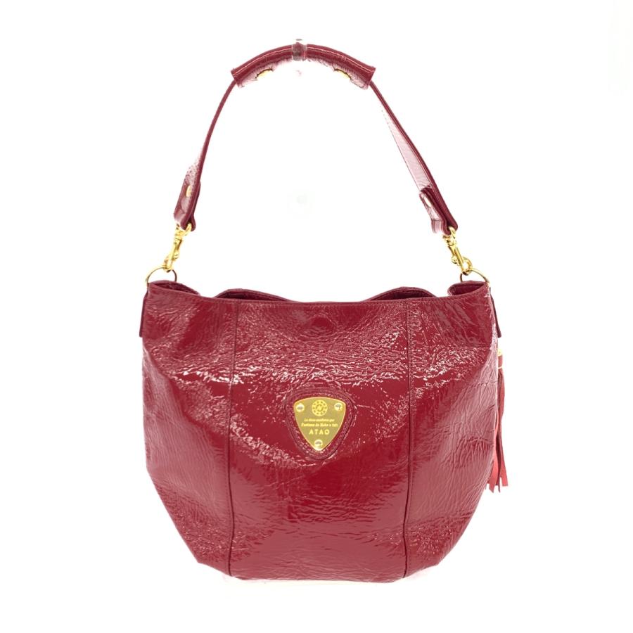 ATAO アタオ ワンショルダーバッグ 良好 レッド/キャンディピンク エナメル レディース bag 鞄 : リサイクルショップティファナ ...