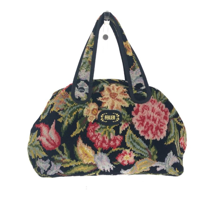 FEILER フェイラー ハンドバッグ ブラック シェニール織 花柄 レディース bag 鞄 : 1-240001098668 : リサイクル ...