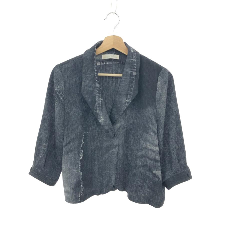 Hitoshi Tamura ヒトシタムラ 詩仙堂 デニム風 七分袖 ジャケット サイズ:表記なし ネイビー レディース アウター ...