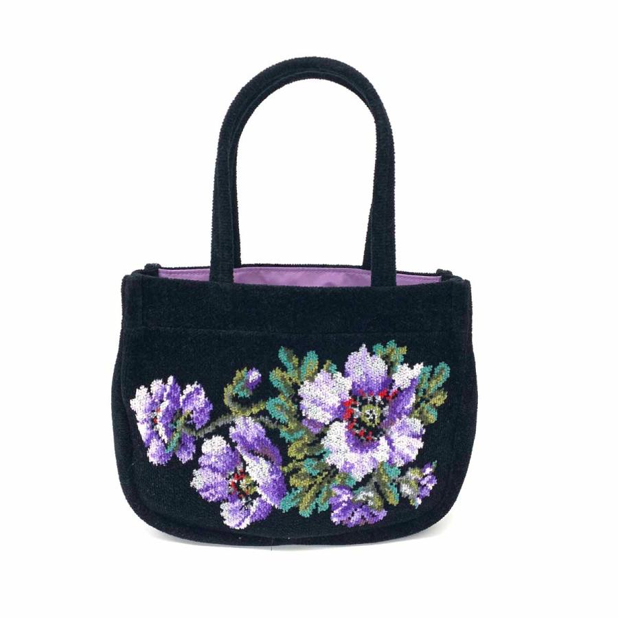 FEILER フェイラー ミニトートバッグ 美品 ブラック シェニール織 花柄 レディース ハンド bag 鞄 : リサイクルショップ ...