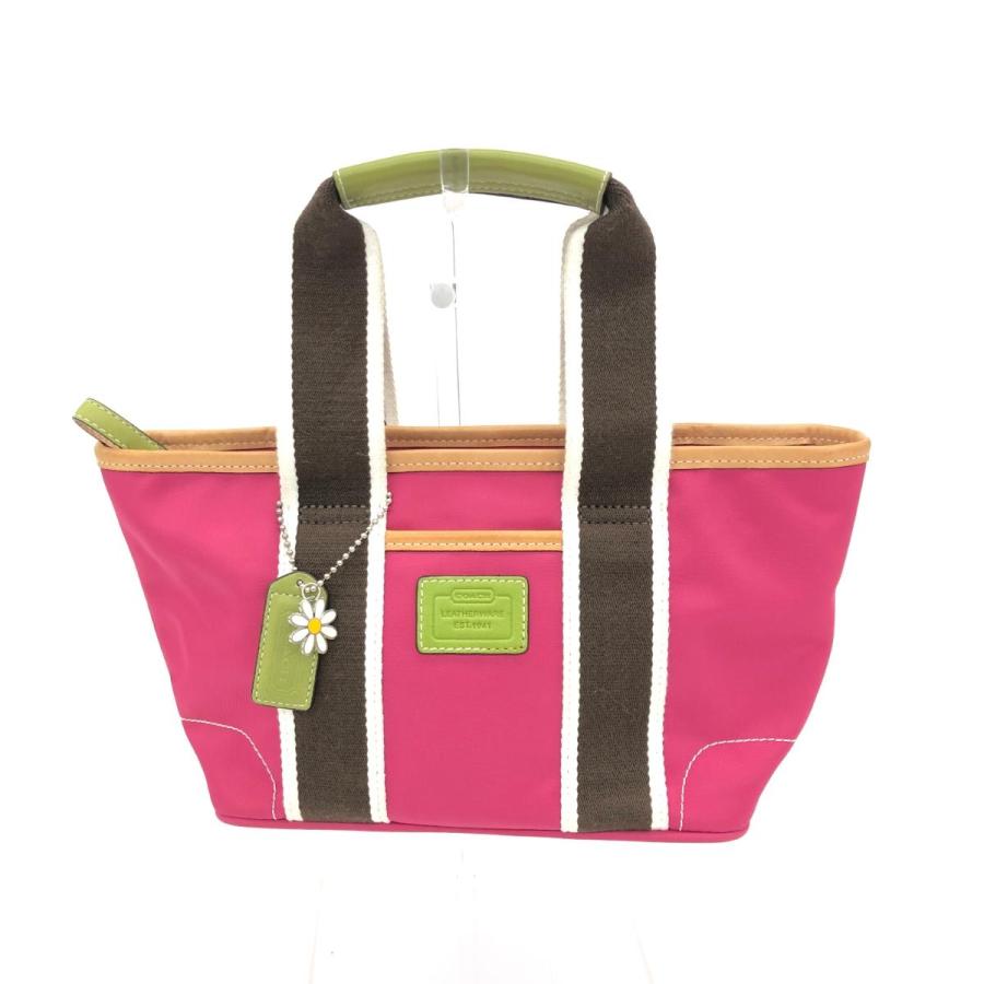 COACH コーチ ハンプトンズ ウィークエンド ミニトートバッグ 良好 6260 ピンク ナイロン レディース bag 鞄 : リサイクル ...