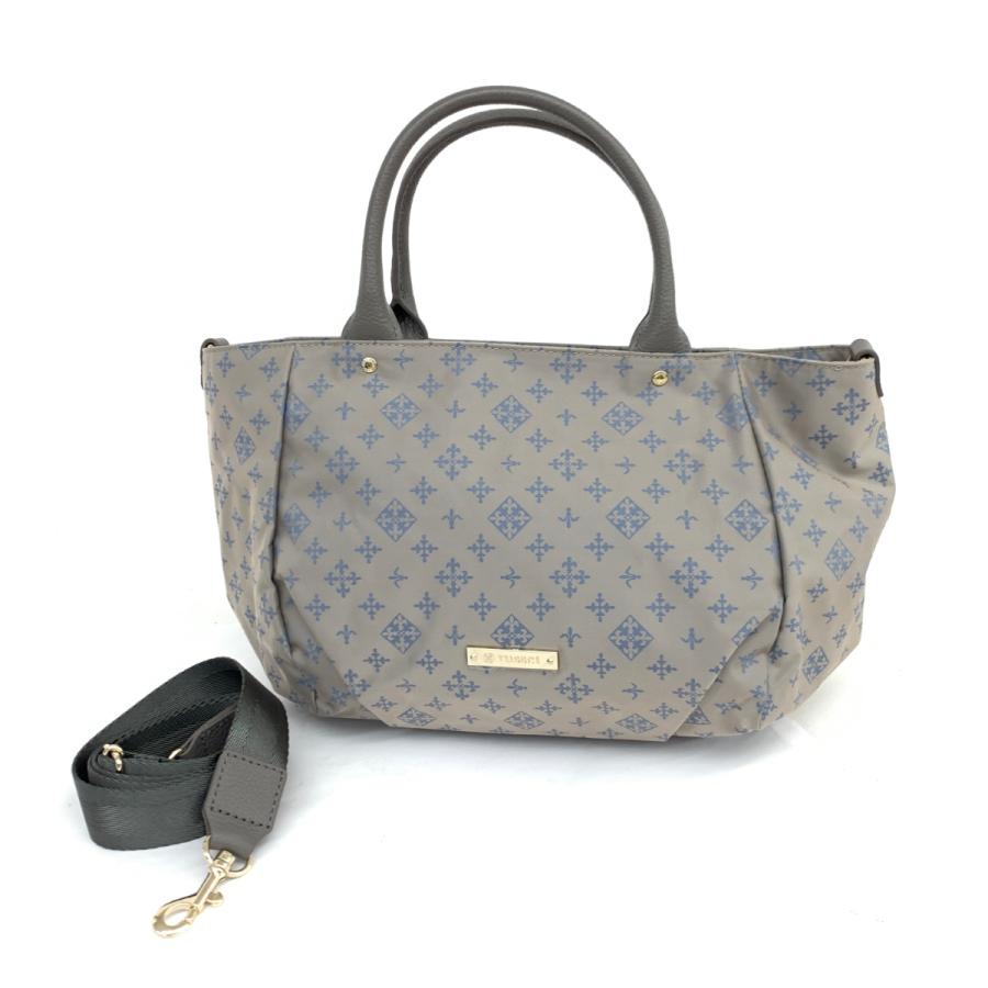 russet ラシット 2WAYバッグ 新品同様 グレー ナイロン モノグラム レディース ハンド トート ショルダー bag 鞄 : 1 ...