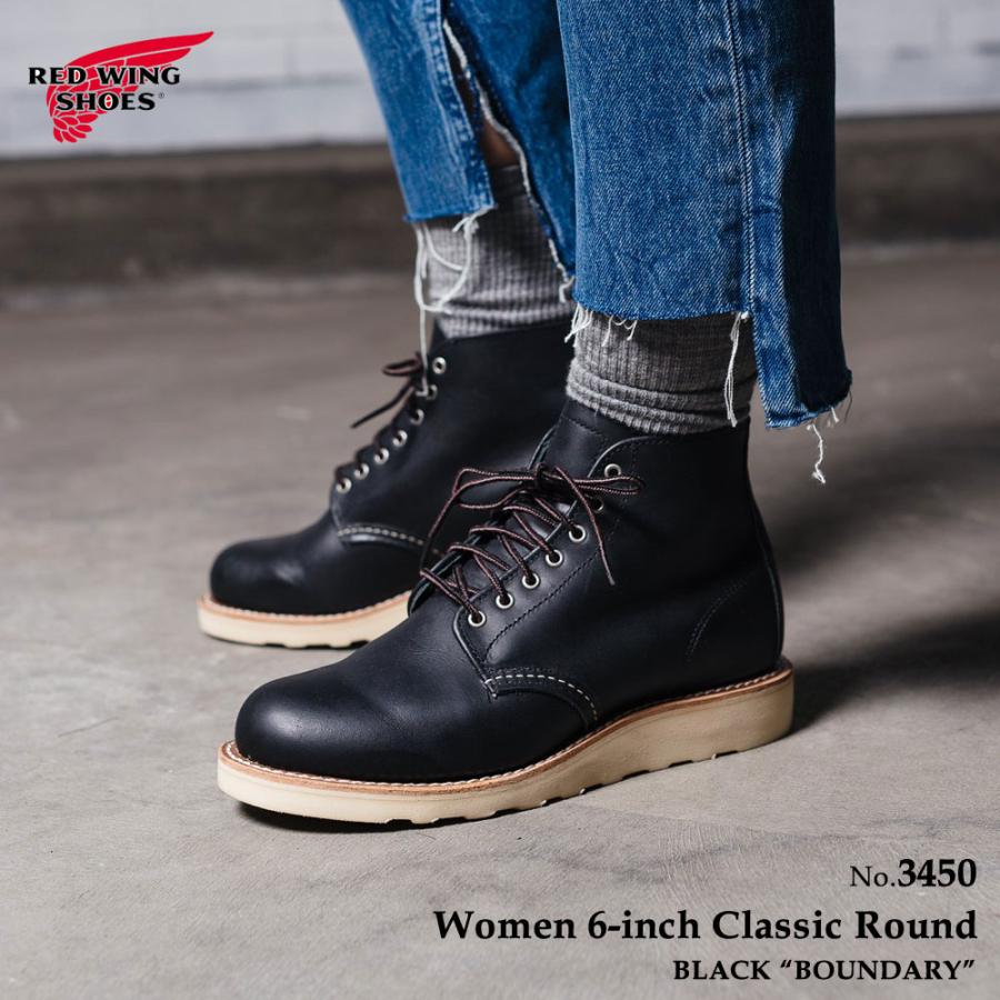 RED WING SHOES レッドウィング REDWING 3450 レディース ブー ブラック バウンダリー レザー レッドウイング ...