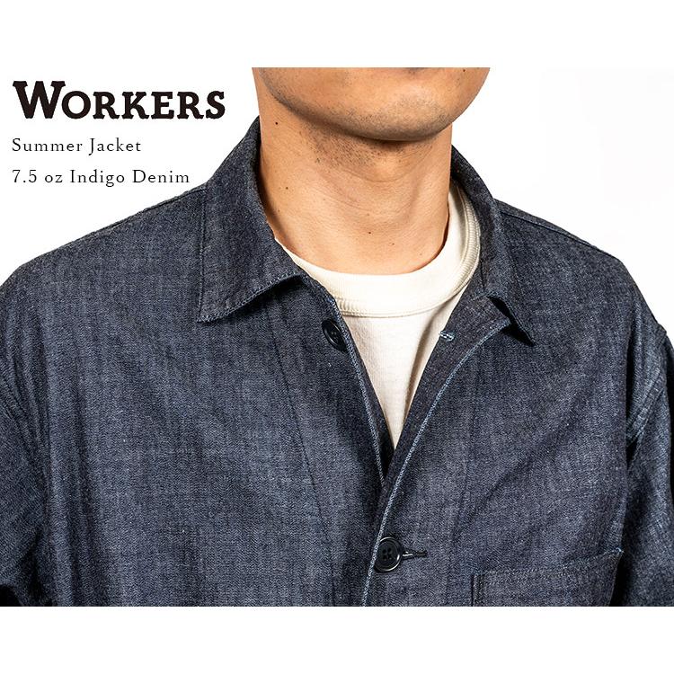 WORKERS Workers ワーカーズ Summer Jacket サマージャケット 7.5 oz Indigo Denim インディゴ ...