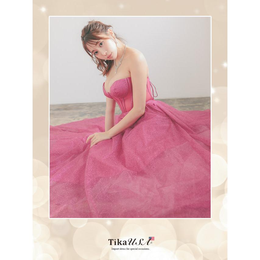 Tika（ティカ） カラードレス ロングドレス ラメ チュール ベア キャバクラ バースデードレス 大人 : Tika ヤフーショッピング店 ...