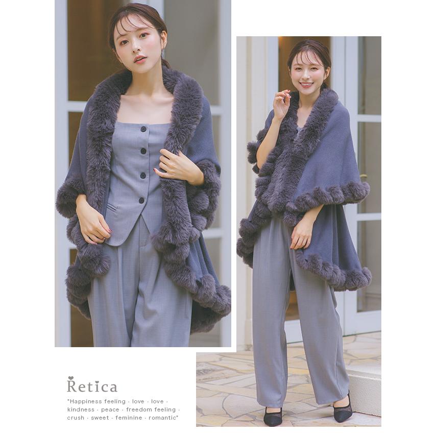 Retica パーテイー ショール ボレロ かわいい 七分袖 ファー Retica パーテイー ショール ボレロ かわいい 七分袖 ファー