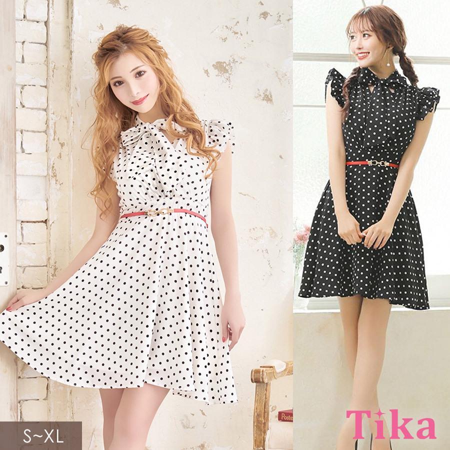 Tika キャバ ドレス キャバドレス ミニ 白 黒 Aライン 大きい Tika キャバ ドレス キャバドレス ミニ 白 黒 Aライン 大きい