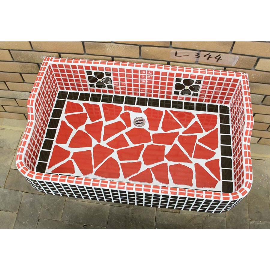 ガーデンシンク タイル 流し台 昭和レトロ タイル流し台 Lサイズ-344 タイル流し シンク エクステリア お洒落 : タイルショップたまがわYahoo!店 - 通販 - Yahoo!ショッピング