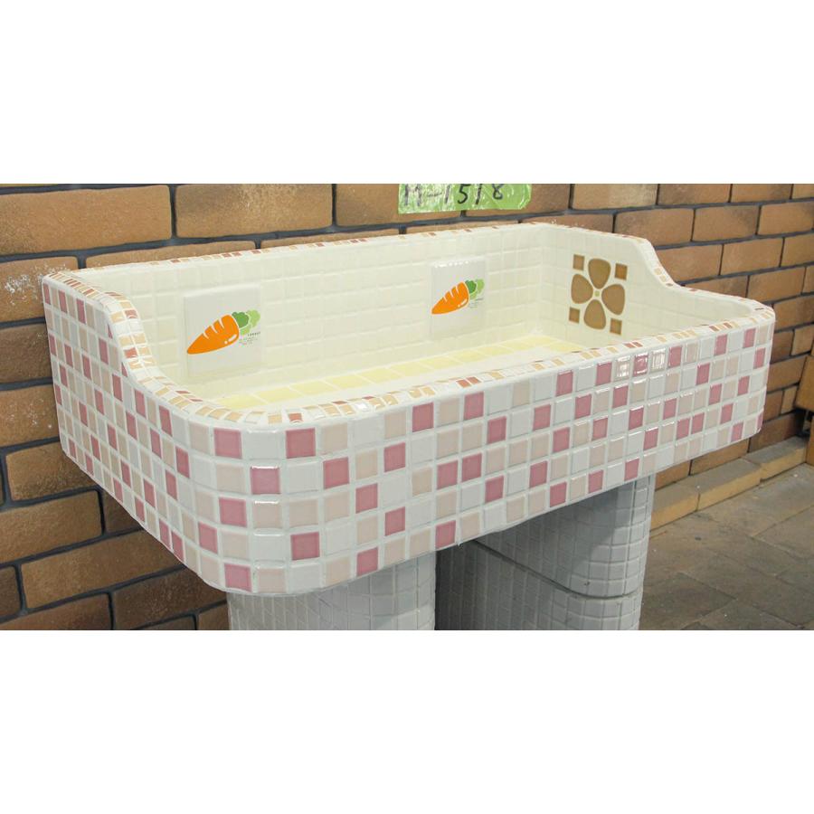 昭和レトロなタイル流し台MサイズM-1518 タイル流し シンク : タイルショップたまがわYahoo!店 - 通販 - Yahoo!ショッピング