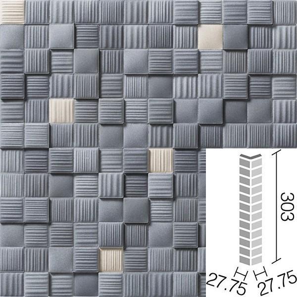 エコカラット ラグジュアリーモザイクII 90°曲ネット張り(バラ) ECP-25N/90-14/LUX12 ブルーグレー エコカラットプラス / LIXIL INAX タイル : タイル ...