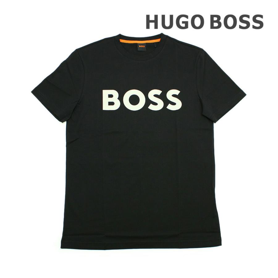 HUGO BOSS（ヒューゴ・ボス） 半袖 Tシャツ 50481923 001 ブラック メンズ ラバープリントロゴ : タイムクラブ ...