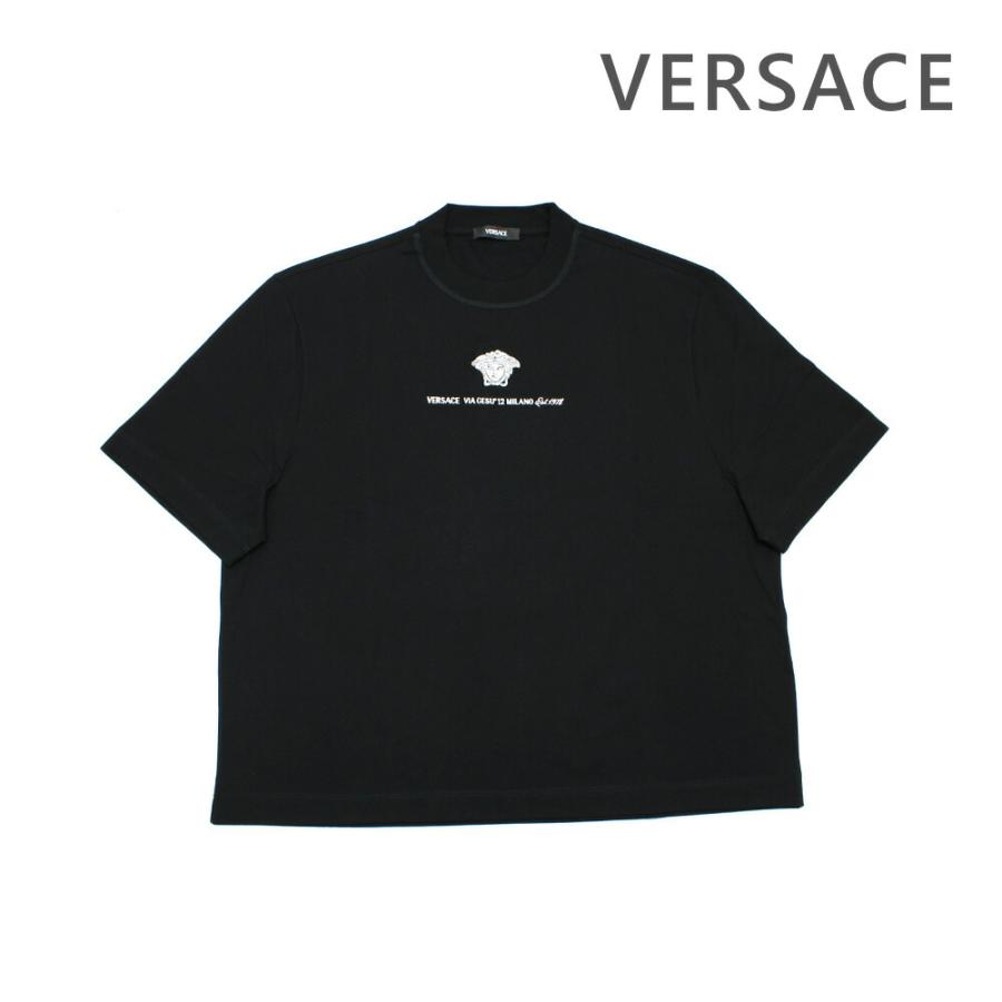 VERSACE ヴェルサーチェ Tシャツ 1015738-1A11054-1B000 ブラック メンズ : タイムクラブ Yahoo!店 - 通販 - Yahoo!ショッピング
