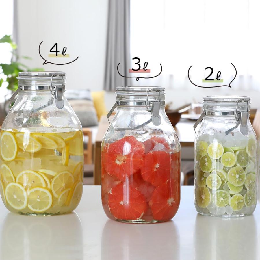 星硝(Seisho)セラーメイト 取手付 密封瓶 保存容器 梅酒 びん 果実酒 づくり 3L ガラス 日本製 220315 : ラ・ティモア - 通販 - Yahoo!ショッピング