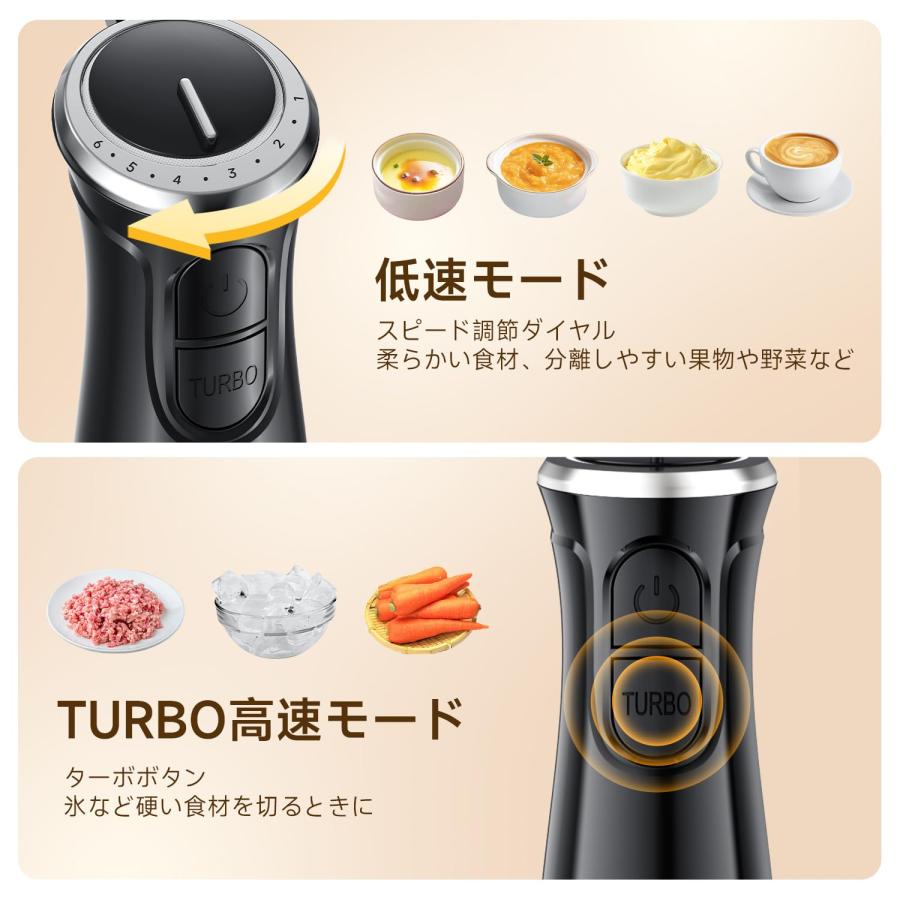 Turelar ハンドブレンダー 電動 ハンドミキサー 15000回/分 離乳食 お祝い ギフト 氷も砕ける フードプロセッサー 電動泡立て器 スリム : ラ・ティモア - 通販 ...