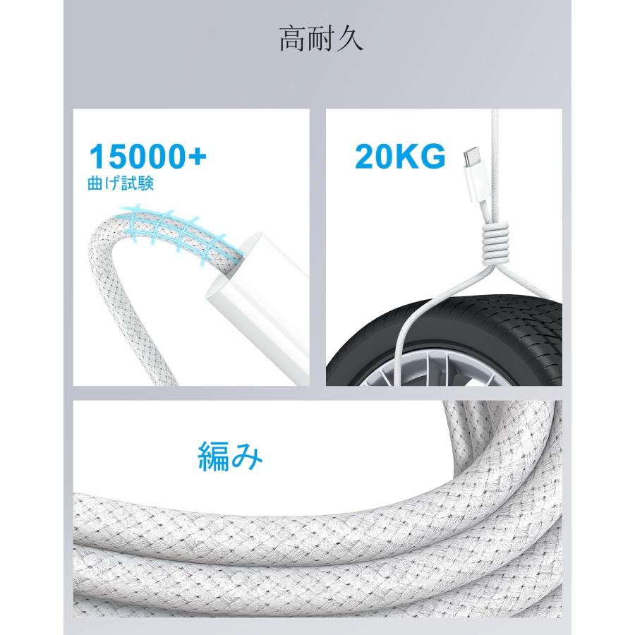 USB C ケーブル 1m+2m Type to ケーブルPD対応 60W 急速充電 データ転送 iPhone 16/15 MacB : ラ・ティモア - 通販 - Yahoo!ショッピング