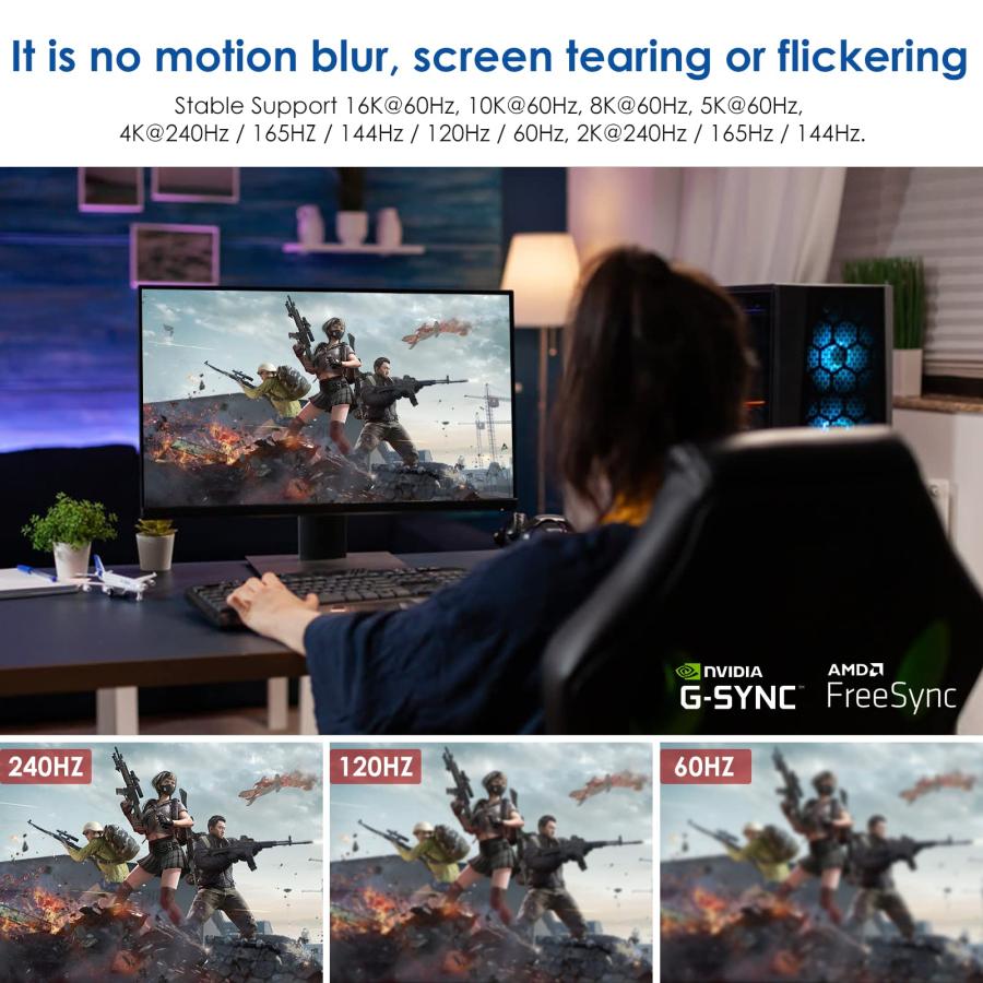 DisplayPort 2.1 ケーブル 2M、Dbilida 16K DP 80Gbps, 16K@60Hz, 8K@120Hz, : ラ・ティモア - 通販 - Yahoo!ショッピング