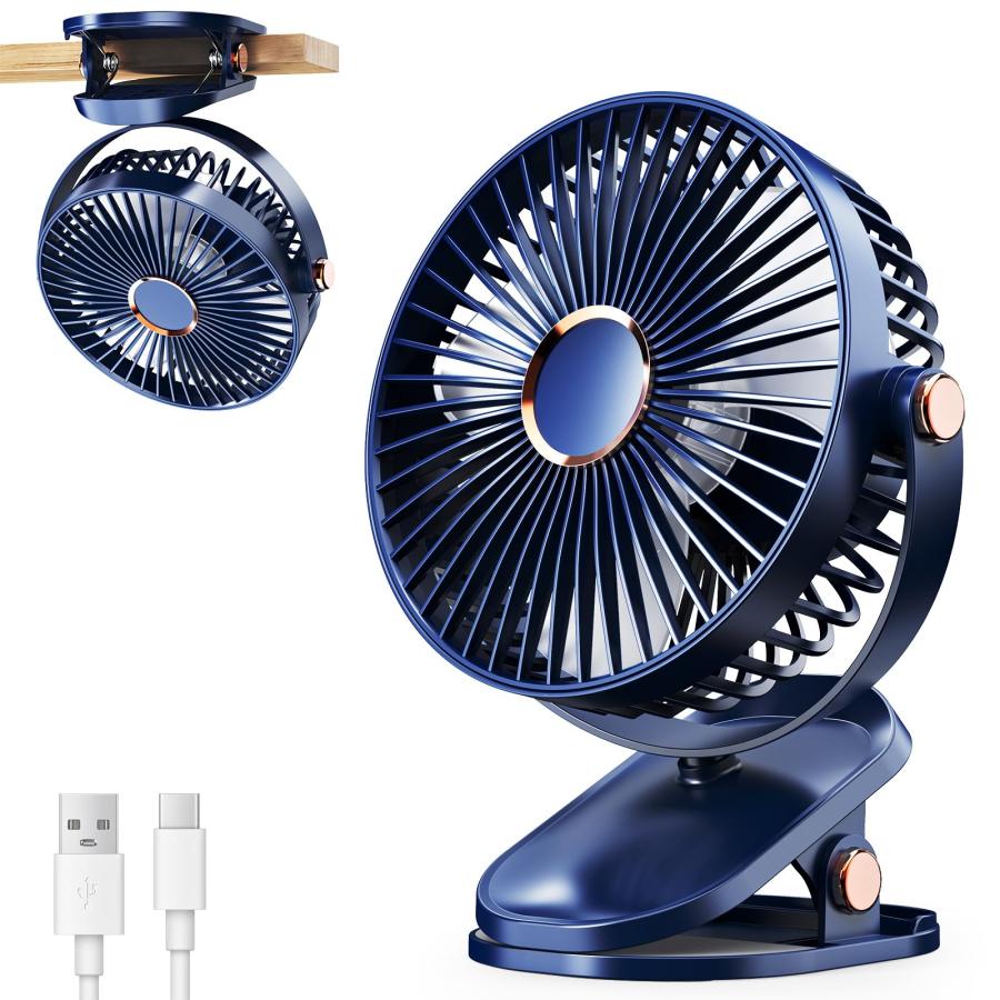 iNeibo 卓上扇風機 クリップ 小型 USB扇風機 【4000mAh大容量バッテリー内蔵】 USBファン 20dB静音 USB-C充電式 コードレ : ラ・ティモア - 通販 ...