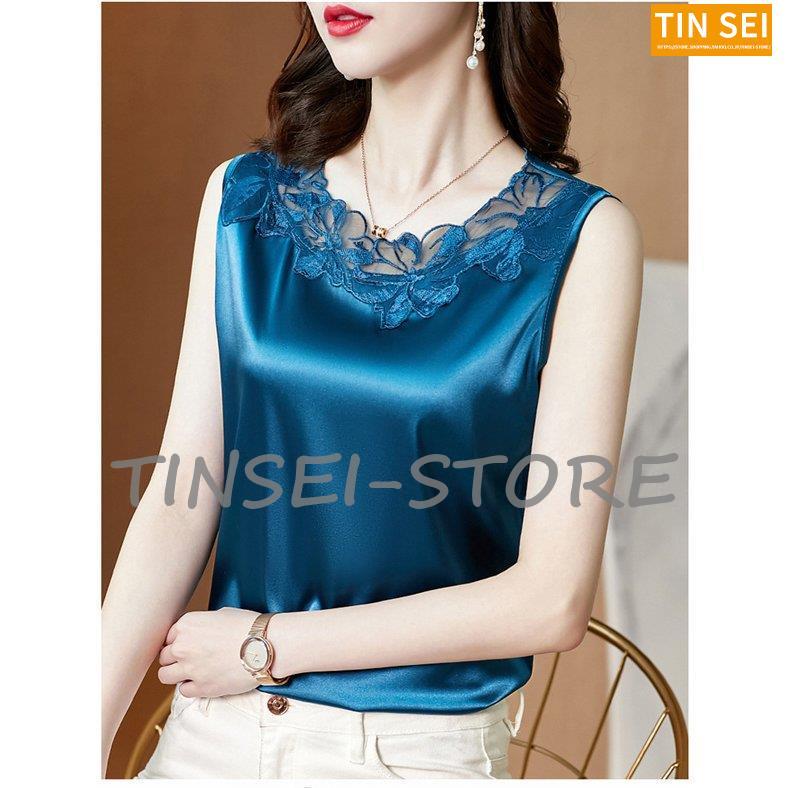 インナーキャミ キャミソール レディース レース シルク 上品 Vネック ブラ紐隠し インナー サテン風 トップス 重ね着 夏 コーデ :tin22810-ny10:TINSEIヤフー店 ...