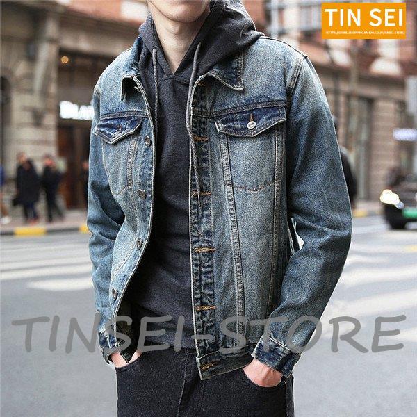 ジャケット デニム Gジャン メンズ ジージャン ヴィンテージ 大きいサイズ バイク コート B系 ストリート アウター かっこいい 秋 : TINSEIヤフー店 - 通販 - Yahoo ...