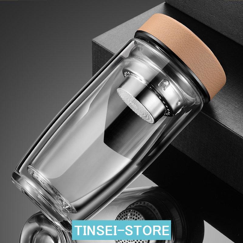 ティーボトル 400ml ボトル 茶こし付き ガラス 水筒 耐熱ボトル ティーカップ ティーポットマイボトル マグボトル 透明 耐熱 二重ガラ : TINSEIヤフー店 - 通販 ...