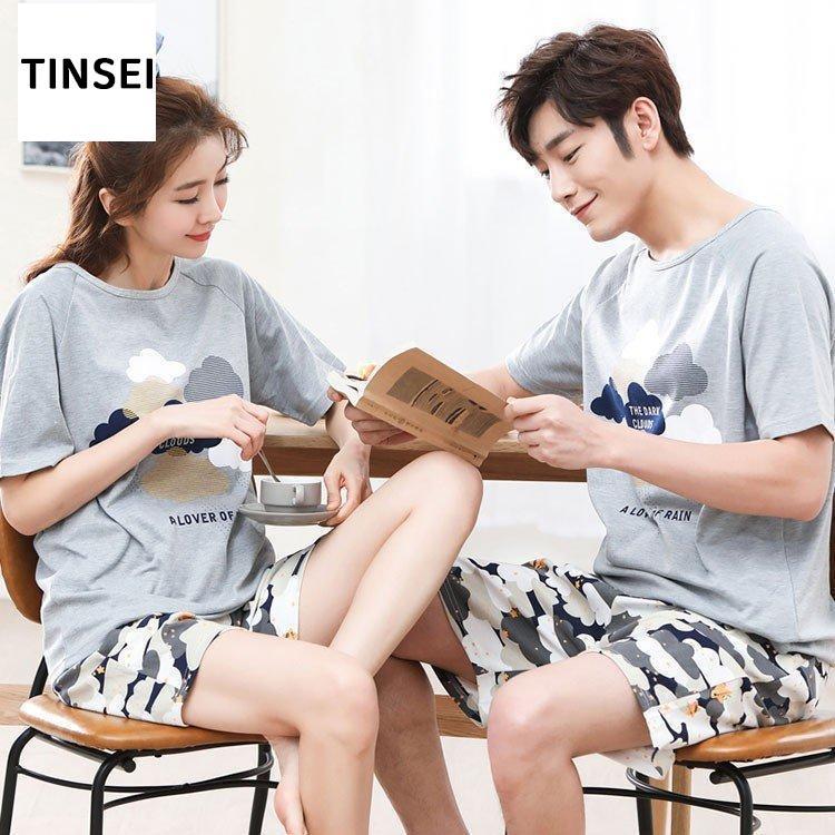 ルームウェアペアパジャマカップルパジャマペア寝巻き部屋着レディース上下セットプレゼントメンズ秋夏Tシャツ春 : TINSEIヤフー店 - 通販 - Yahoo!ショッピング