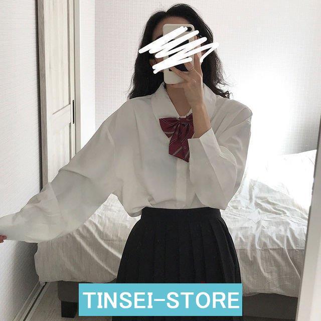 スクールシャツ 正統派 レディース 長袖 シンプル 制服 JK学生 ワイシャツ 卒業式 入学式 ブラウス カジュアル 通学 通勤 : TINSEIヤフー店 - 通販 - Yahoo!ショッピング