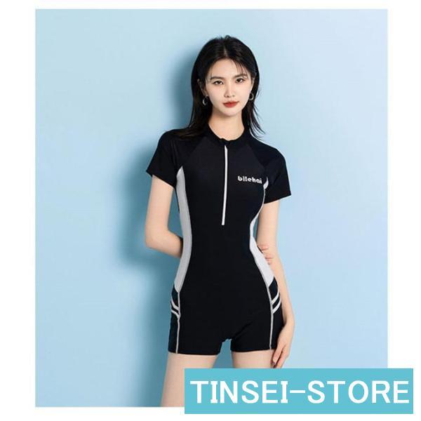 水着 レディース 競泳用水着 ジム 体型カバー ワンピース水着 オールインワン 半袖 UVカット ビキニパンツ 韓国風 可愛い スイムウェア ママ水着 : TINSEIヤフー店 - 通販 ...