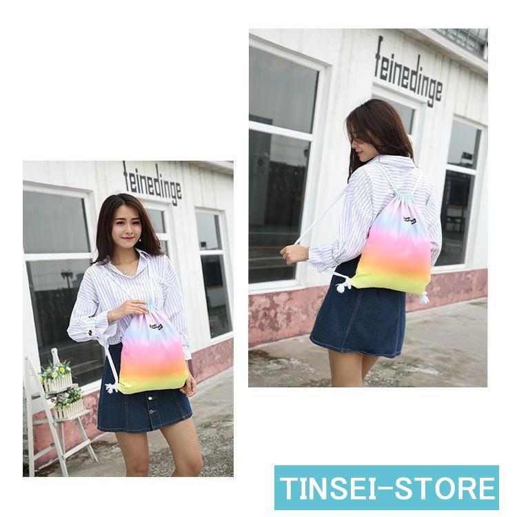 ナップサック リュックサック 男女兼用 レディース メンズ 防水 グラデーション スポーツバッグ シューズケース ジムバッグ プールバッグ アウトドア : TINSEIヤフー店 - 通販 ...