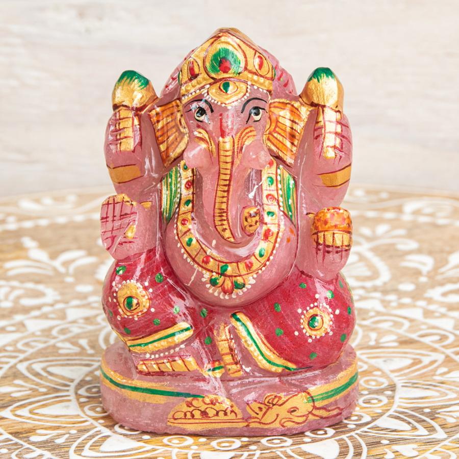 送料無料 ヒスイ 翡翠 パワーストーン ガネーシャ (一点物・天然石)手彫りのローズ・ガネーシャ（紅水晶） : インド・アジア雑貨ティラキタ - 通販 - Yahoo!ショッピング