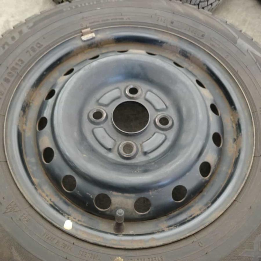 冬4本 会社宛 送料無料 145/80R13×4J 75Q ダンロップ WINTER MAXX WM02 2020年製 ダイハツ純正スチール ...