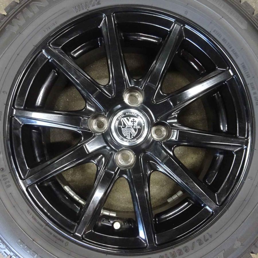 冬4本SET 会社宛 送料無料 175/65R14×5.5J 82Q ダンロップ WINTER MAXX WM02 バリ溝 アルミ iQ アクア ヴィッツ フィット ポルテ NO,E3316 ...