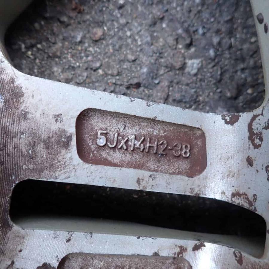 4本SET 会社宛 送料無料 14×5J フィアット FIAT パンダ 純正 アルミ ホイール 4穴 PCD 98mm +38 ハブ径59mm シルバー 店頭交換OK NO,E5485 ...