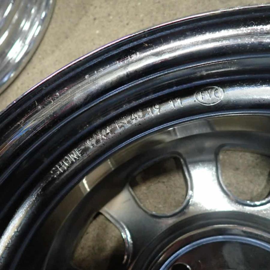 訳アリ品 4本SET 会社宛送料無料 12×4J SHONE SST DAYTONA デイトナクロームメッキ スチール 4穴 PCD ...