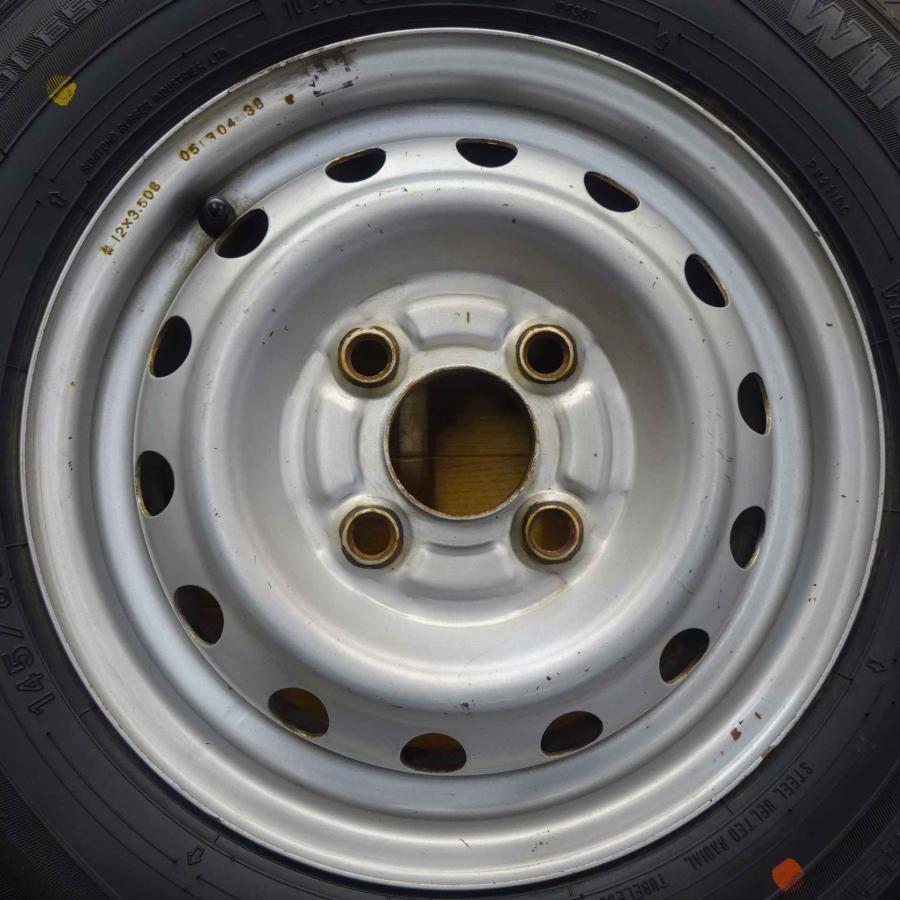 冬4本SET 会社宛 送料無料 145/80R12×3.5J 74Q ダンロップ WINTER MAXX WM02 2021年製 スチール ザッツ ライフ トッポBJ ミニカ NO,X7906 ...