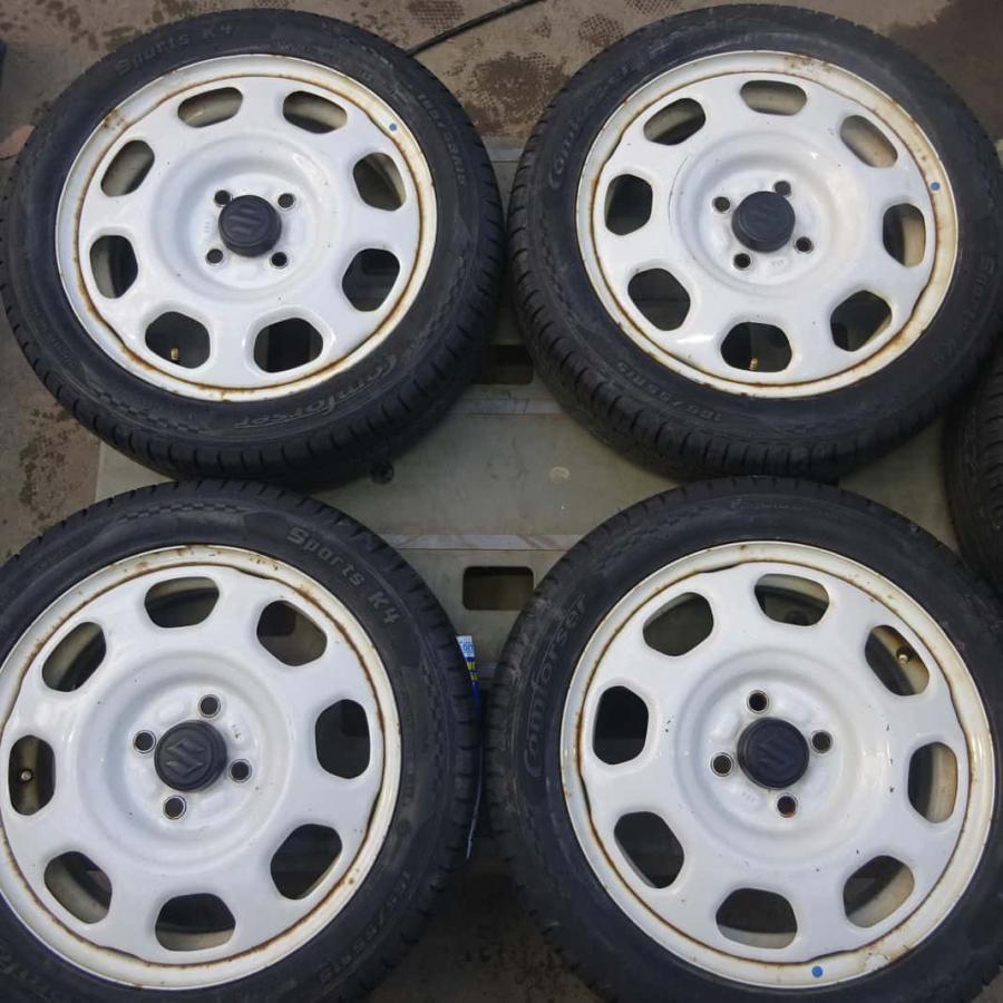 夏4本新品 2023年製 会社宛 送料無料 165/55R15×4.5J 75V COMFOSER SPORTS-K4 スズキ 純正 スチール ...
