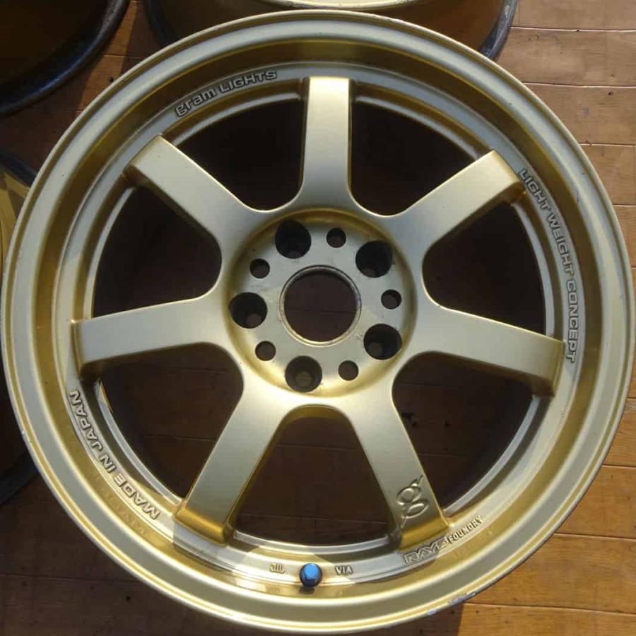4本SET 会社宛 送料無料 17×8.5J RAYS グラムライツ 57S アルミ 5穴 PCD 114.3mm +30 ハブ径73mm ランサーエボリューション 特価 NO,Z6362 ...