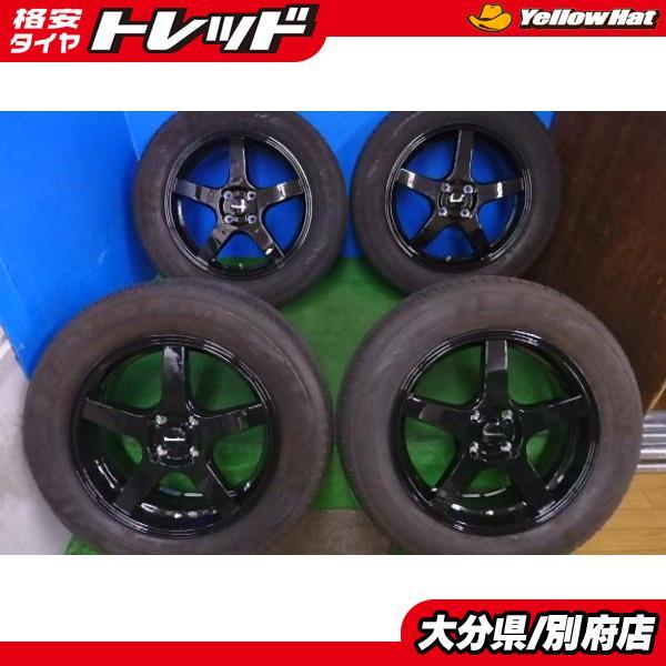 DUNLOP 【4本セット】Humanline HS09 16インチ 6J-16 +40 100 4H ブラック ダンロップ エナセーブ EC300+ 195/65R16 ライズ ロッキー ...