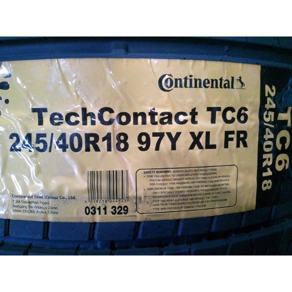 コンチネンタル 【東大宮】新品アウトレット テックコンタクト TC6 245/40R18 97Y XL 2021年製 4本セット Cクラス Eクラス 5シリーズ : タイヤショップトレッド ...