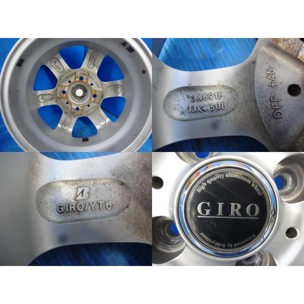 送料無料 中古アルミホイール 4本 ブリヂストン GIROジーロ YT6 13-4.5J IS45 4H PCD 100 スタッドレス用 車検用 間に合わせ用 軽自動車 : タイヤショップ ...