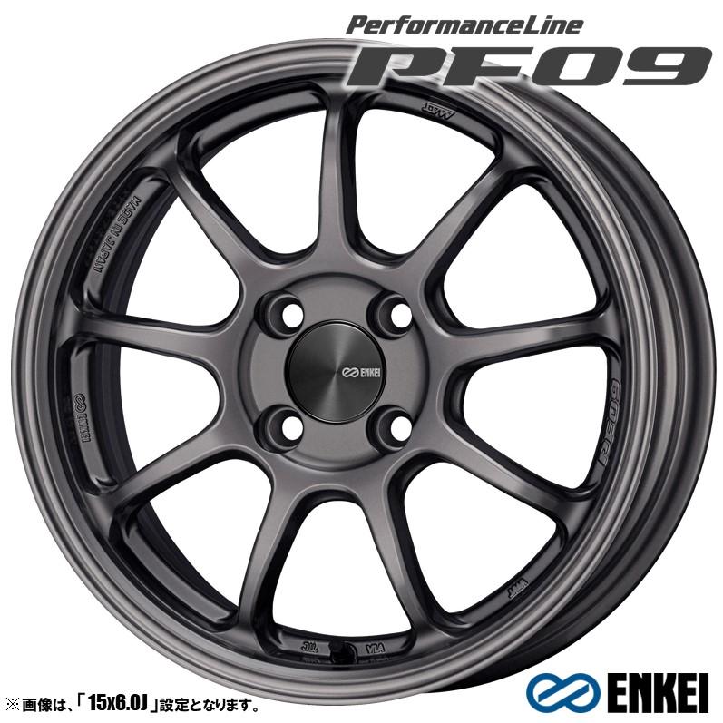 ENKEI 4本セット エンケイ PerformanceLine PF09 パフォーマンスライン 16インチ リム幅7.0J インセット+45 4穴 PCD100 DS（ダークシルバー ...