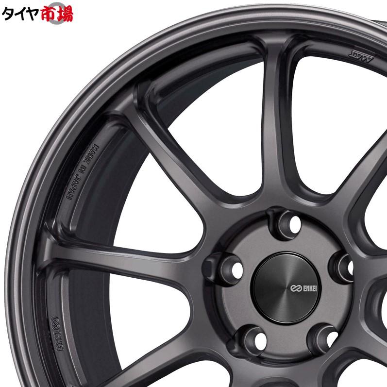 4本セット ENKEI エンケイ PerformanceLine PF09 パフォーマンスライン 17インチ リム幅7.0J インセット+45 5穴 PCD114.3 DS（ダークシルバー ...